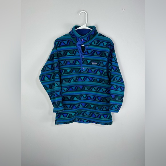 Patagonia | Shirts & Tops | Vtg Patagonia Kids Aztec Waves Fleece 4 ...